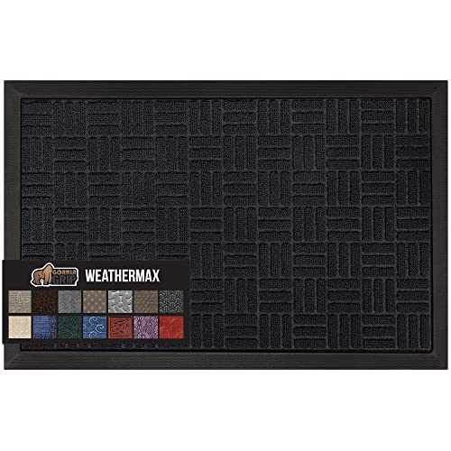 Gorilla Grip 100% Waterproof All-Season WeatherMax Doormat, Durable Na