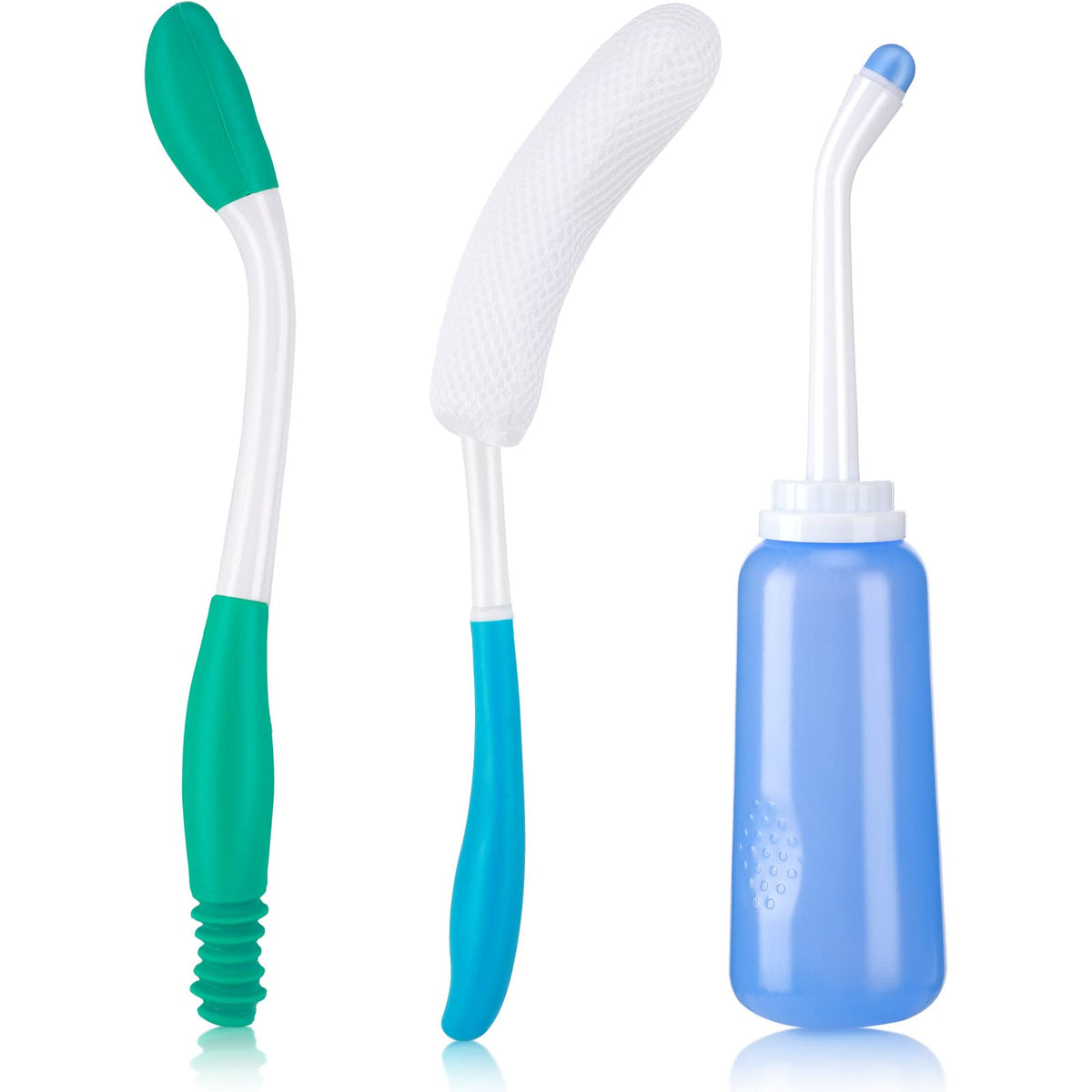 3 Pcs Extended Reach Comfort Kit Portable Bidet Body Brush and Toilet