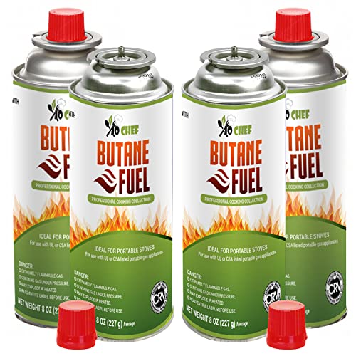 Jo Chef Butane Fuel Canister, 8 oz Butane Cylinder, Pure Refined Butan