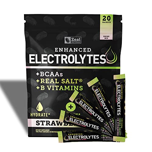 Enhanced Electrolyte Powder Stick Packs (Strawberry Kiwi- 20 Packets)