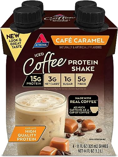 Atkins™ Café Caramel Iced Coffee Protein Shake, 15g Protein, Low Glyce