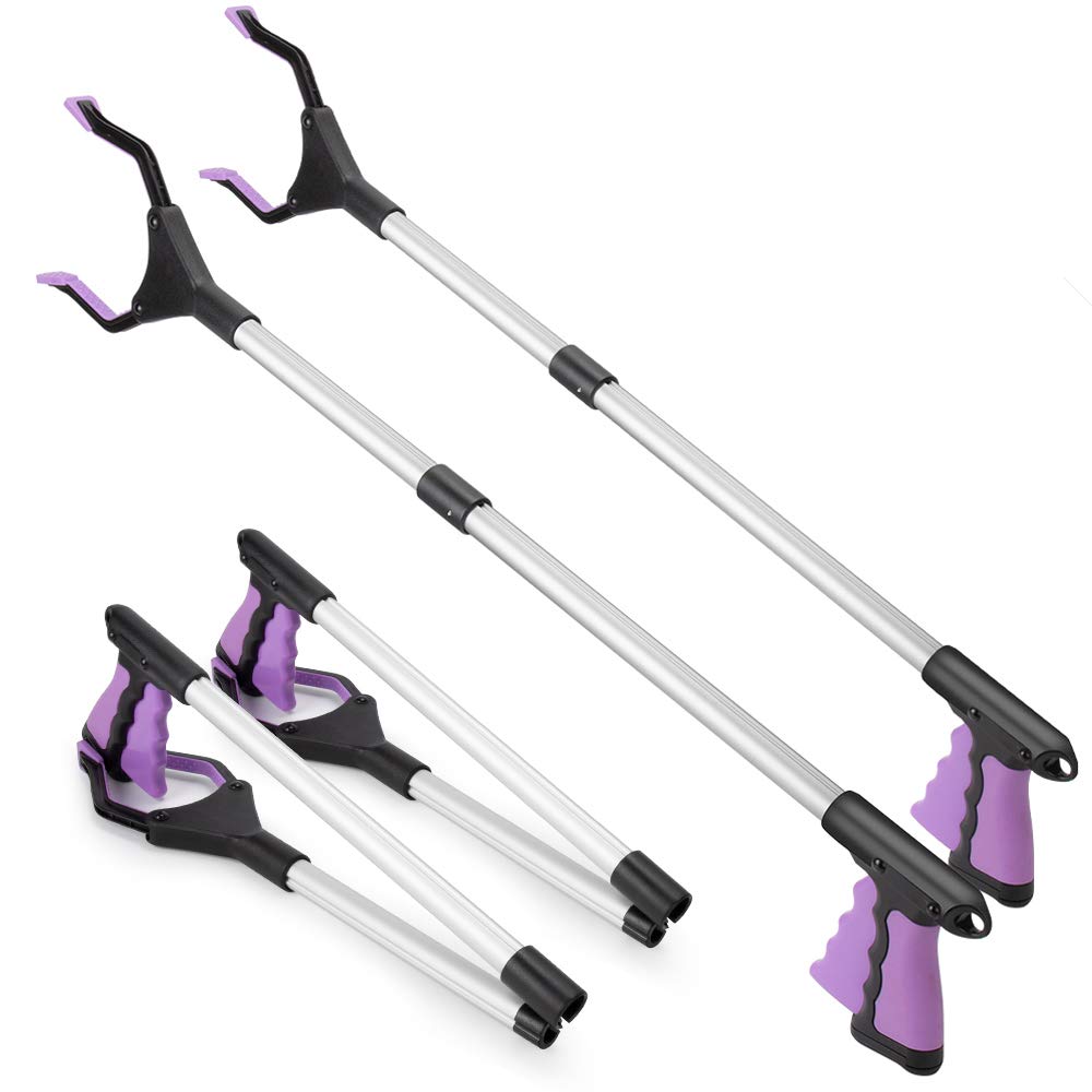 2-Pack Reacher Grabber Pickup Tool, 32" Long Grabber Reacher Tool, Tra