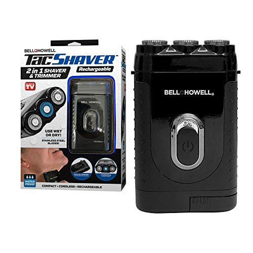 Bell+Howell Tacshaver 3D Rechargeable Rotary Shaver for Men with Pop-u