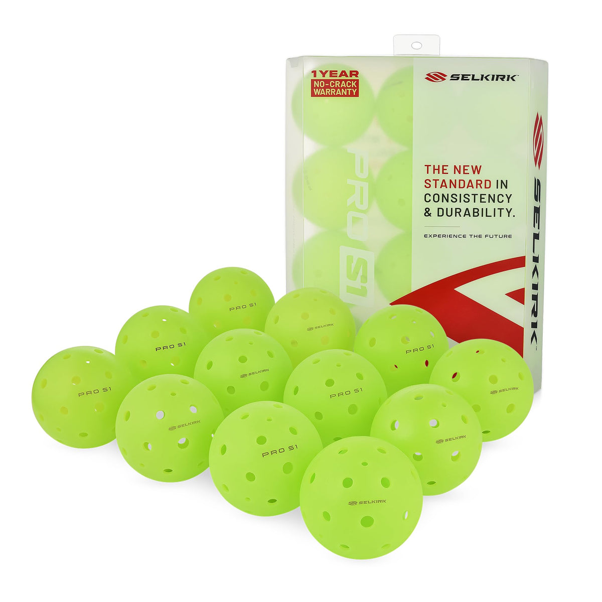 Selkirk Pro S1 Ball | Crack-Resistant | 38 Hole Outdoor Pickleball Bal