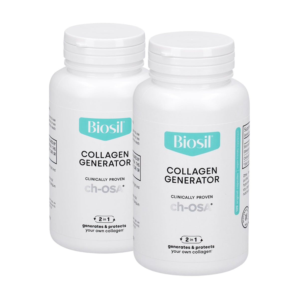 Biosil Collagen Generator - 120 Capsules, Pack of 2 - with Patented ch