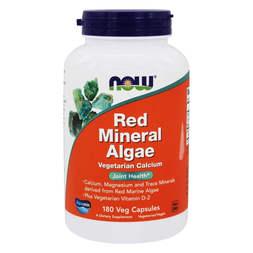 NOW Foods - Red Mineral Algae Vegetarian Calcium - 180 Vegetarian Caps