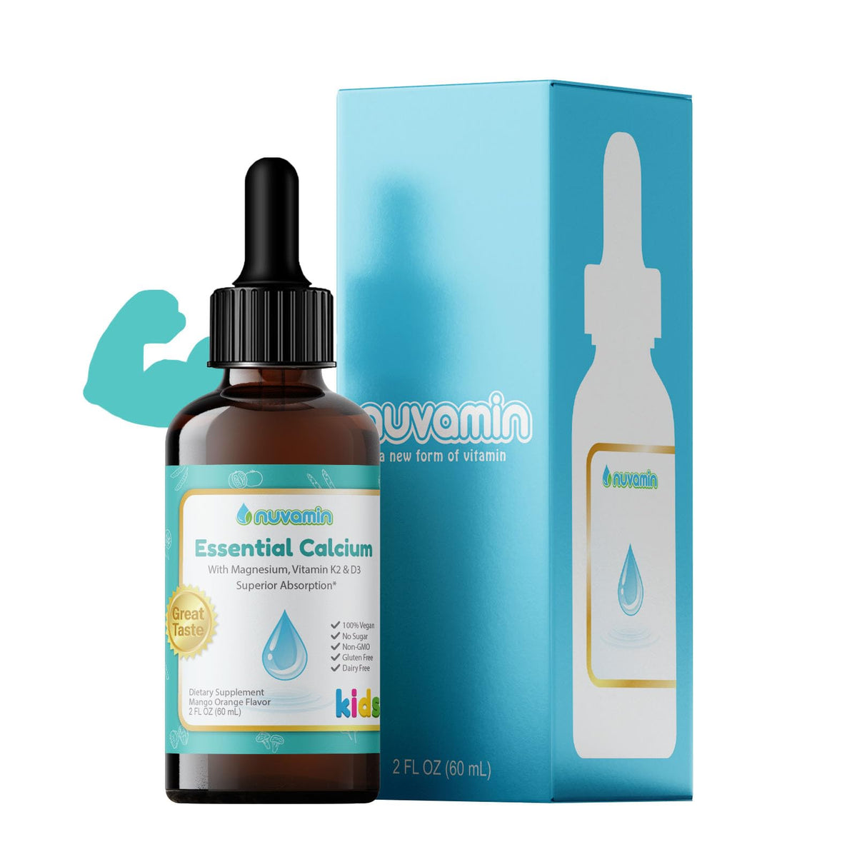 Nuvamin – Liquid Calcium & Magnesium Drops for Baby, Toddlers, Kids,
