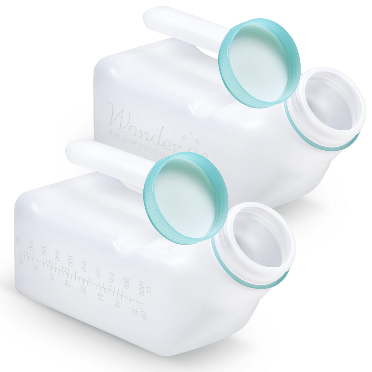 Urinals for Men Spill Proof with Glow in The Dark Screw Cap (Pack of 2 ...