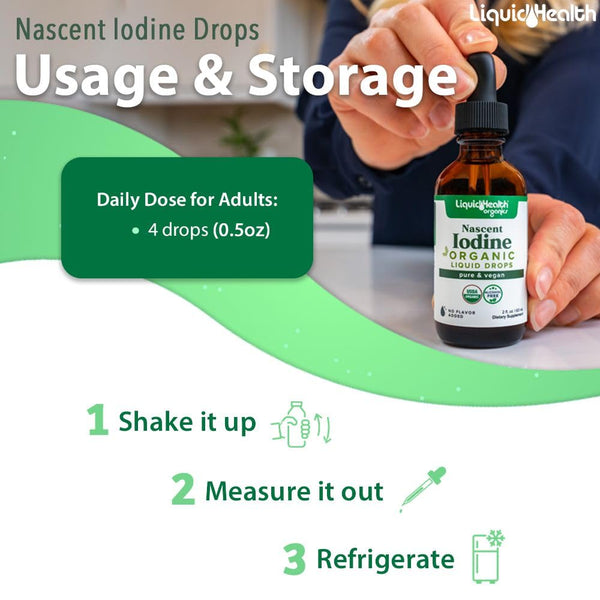 LIQUIDHEALTH Nascent Iodine Organic Liquid, Liquid Iodine Drops, Pure ...