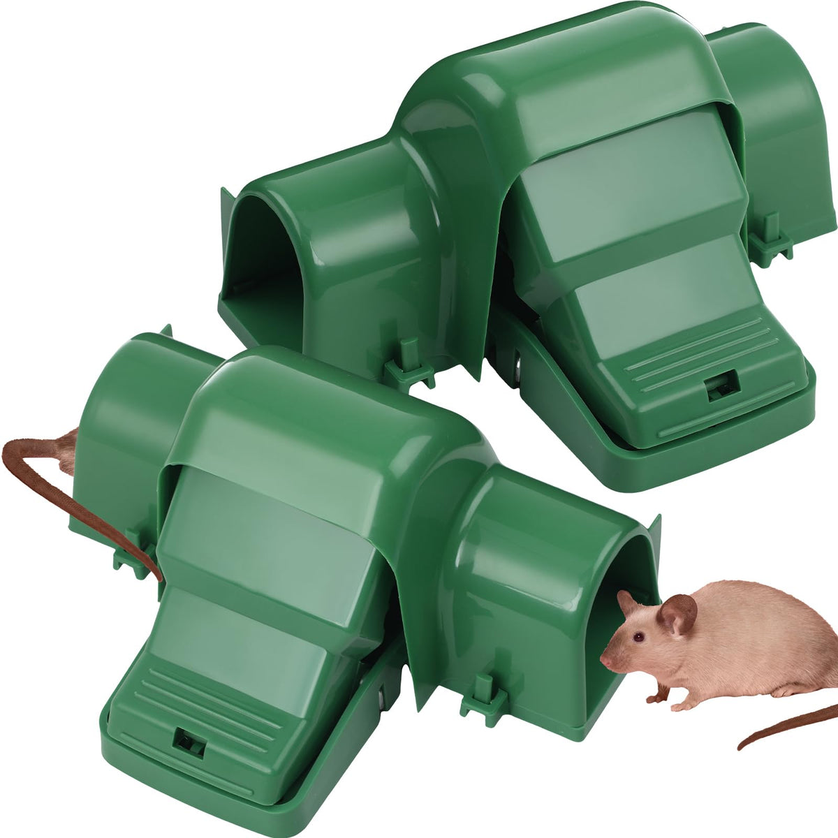 Kittmip 2 Pcs Dual Entry Large Rat Traps Tunneled Safe Pest Rat Contro