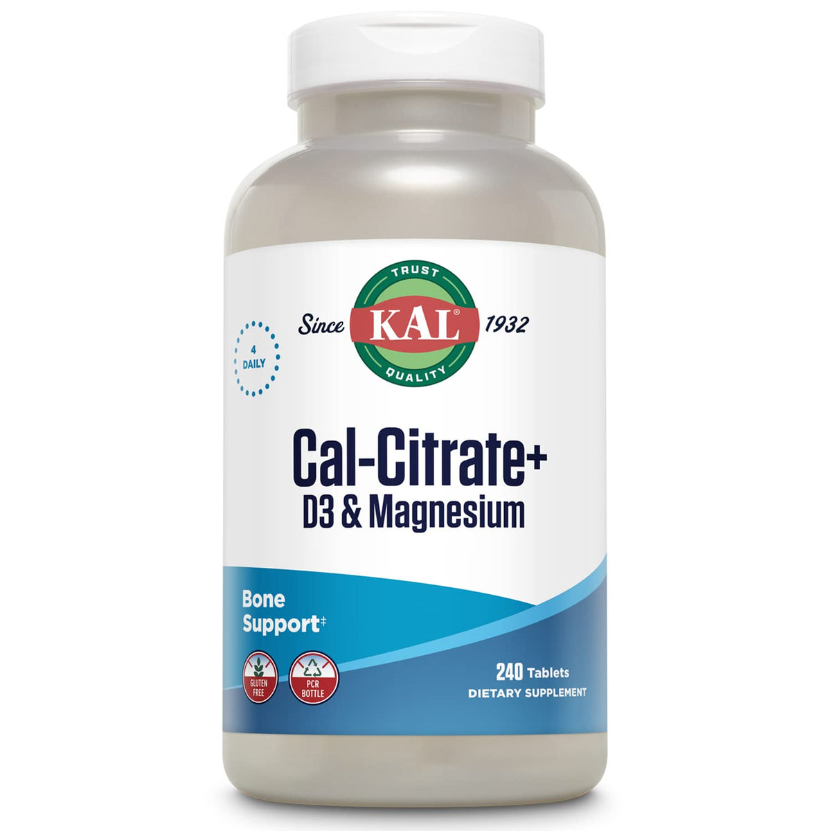 KAL Cal-Citrate+, Calcium Citrate Plus Vitamin D-3 and 500 mg of Magne