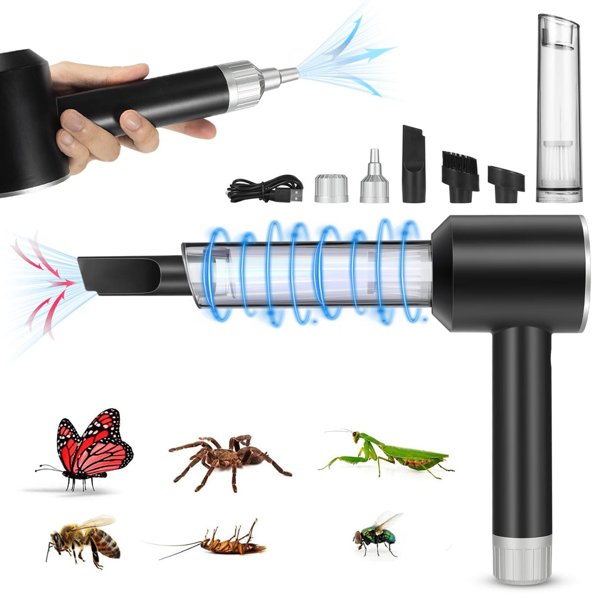 Bug Vacuum Catcher, Spider and Insect Catcher Traps, Rechargeable Bug