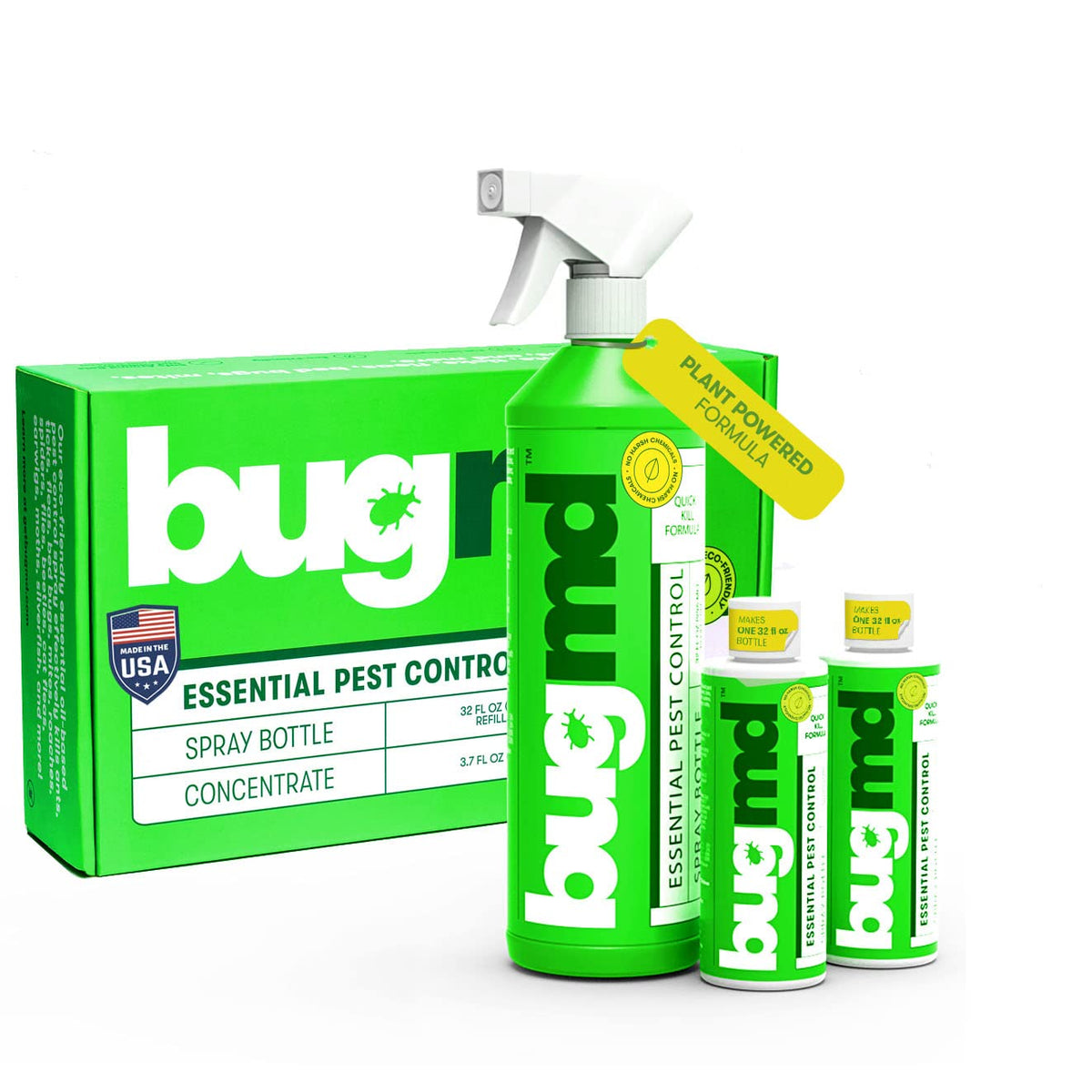 BugMD Starter Kit - Essential Oil Pest Concentrate (2 Pack), Plant-Pow