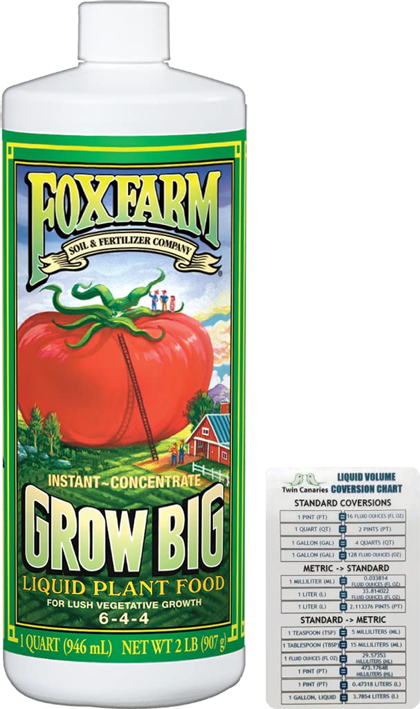 Fox Farm Fertilizer Soil Liquid Nutrient: Grow Big + Twin Canaries Cha