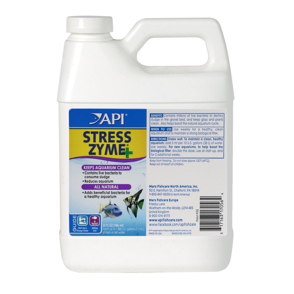 API STRESS ZYME Freshwater and Saltwater Aquarium Cleaning Solution 32