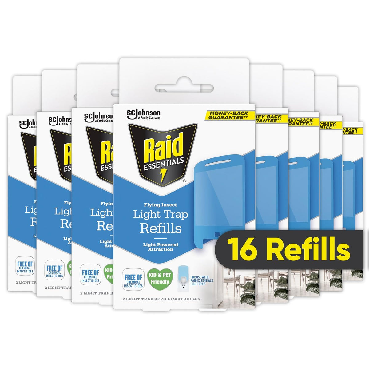 Raid Essentials Flying Insect Light Trap Refills, 16 Light Trap Refill