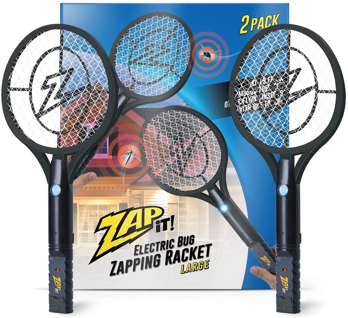ZAP IT! Bug Zapper Rechargeable Bug Zapper Racket, 4,000 Volt, USB Cha ...