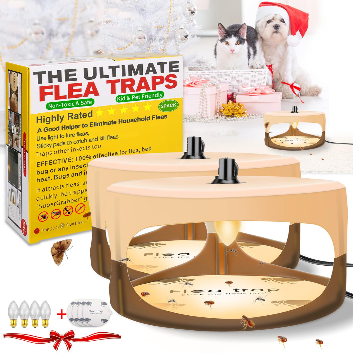 Protecker Flea Traps for Inside Your Home,2023 New Flea Light Trap Ind