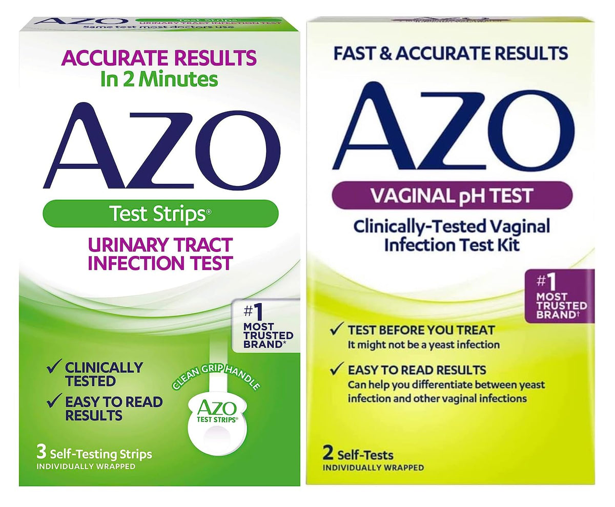 AZO Urinary Tract Infection (UTI) Test Strips (3 Count) + AZO Vaginal ...
