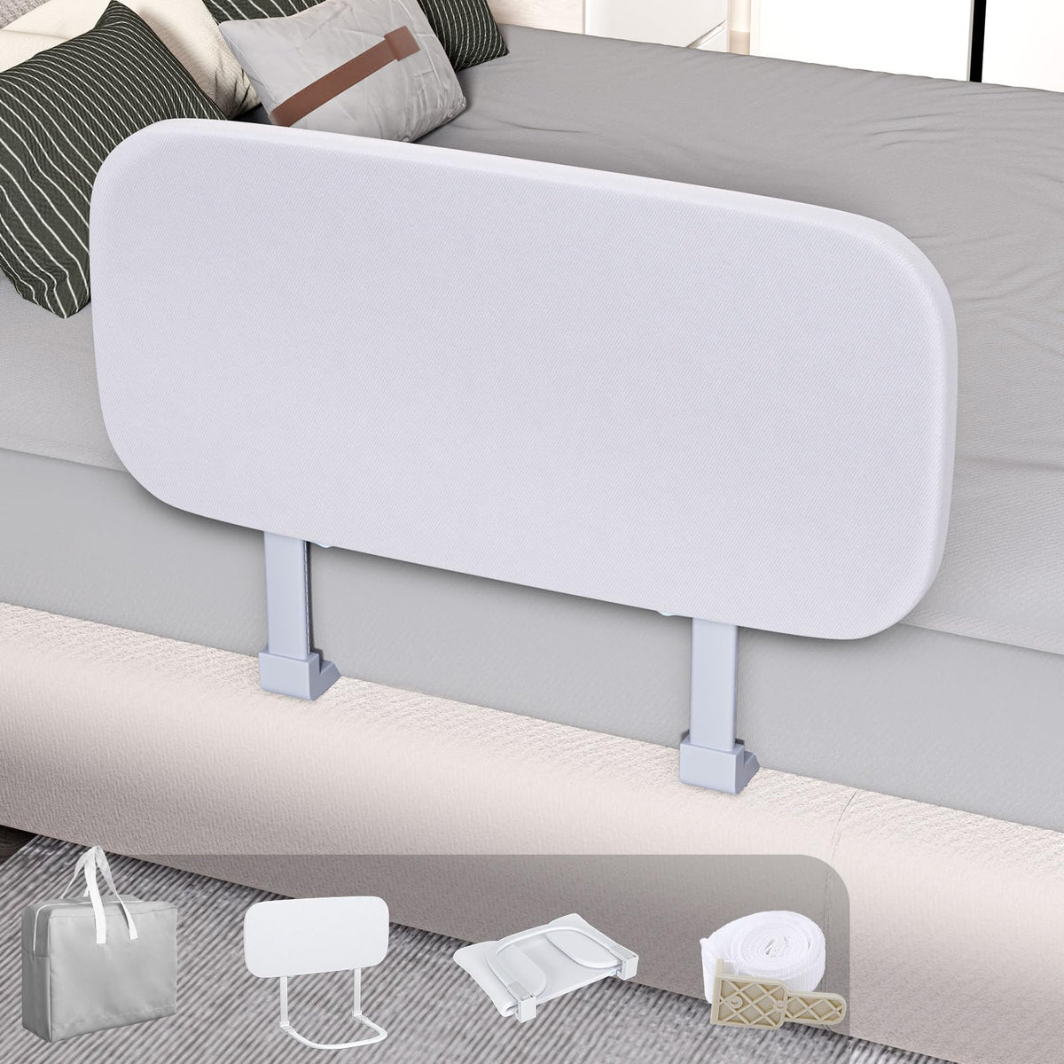 omzer Travel Bed Rails for Toddlers - Foldable Portable Safety Rail wi