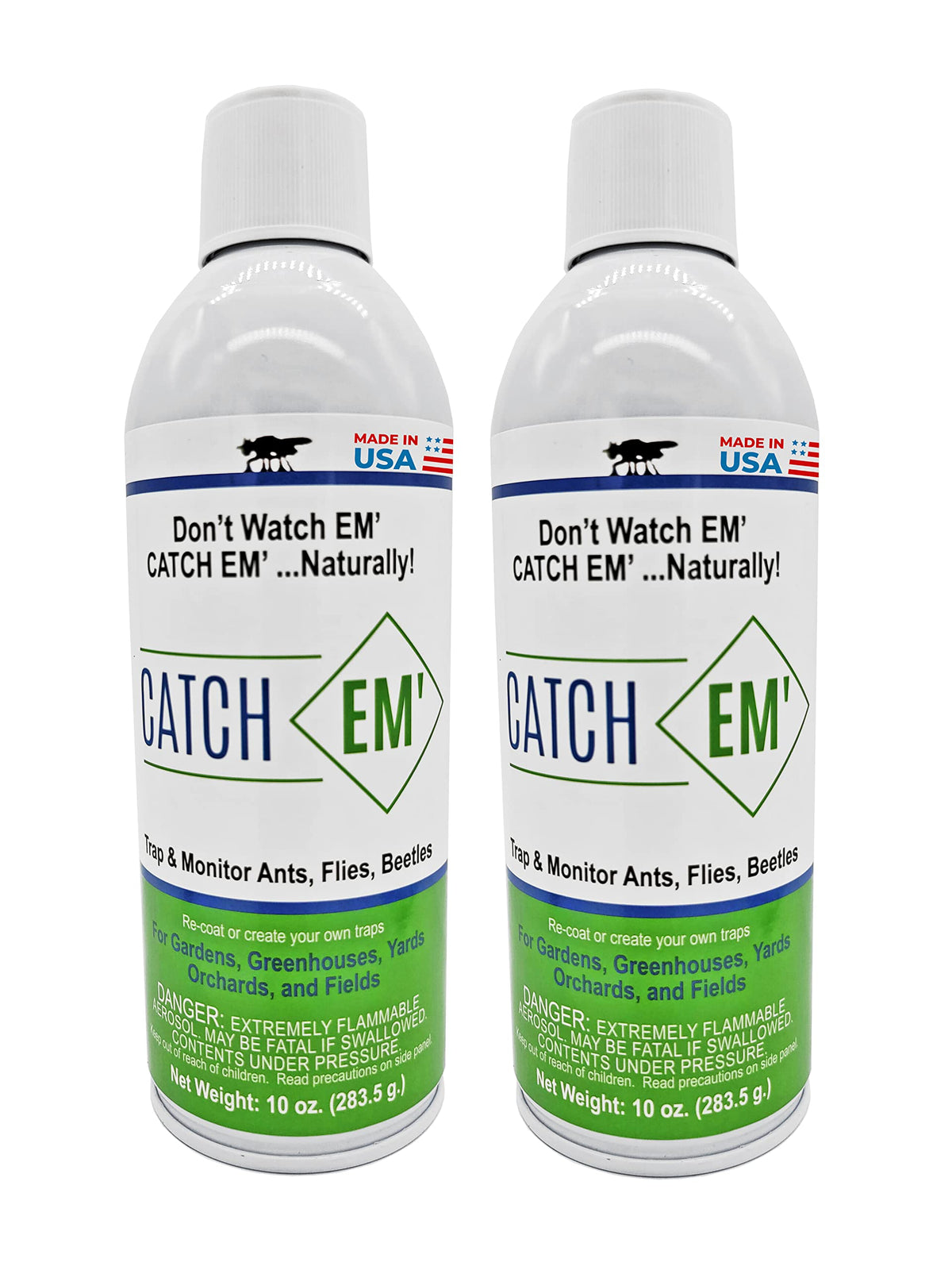 Catch EM' Sticky Coating Aerosol 10oz, Insect Trap Coating, 2 Pack