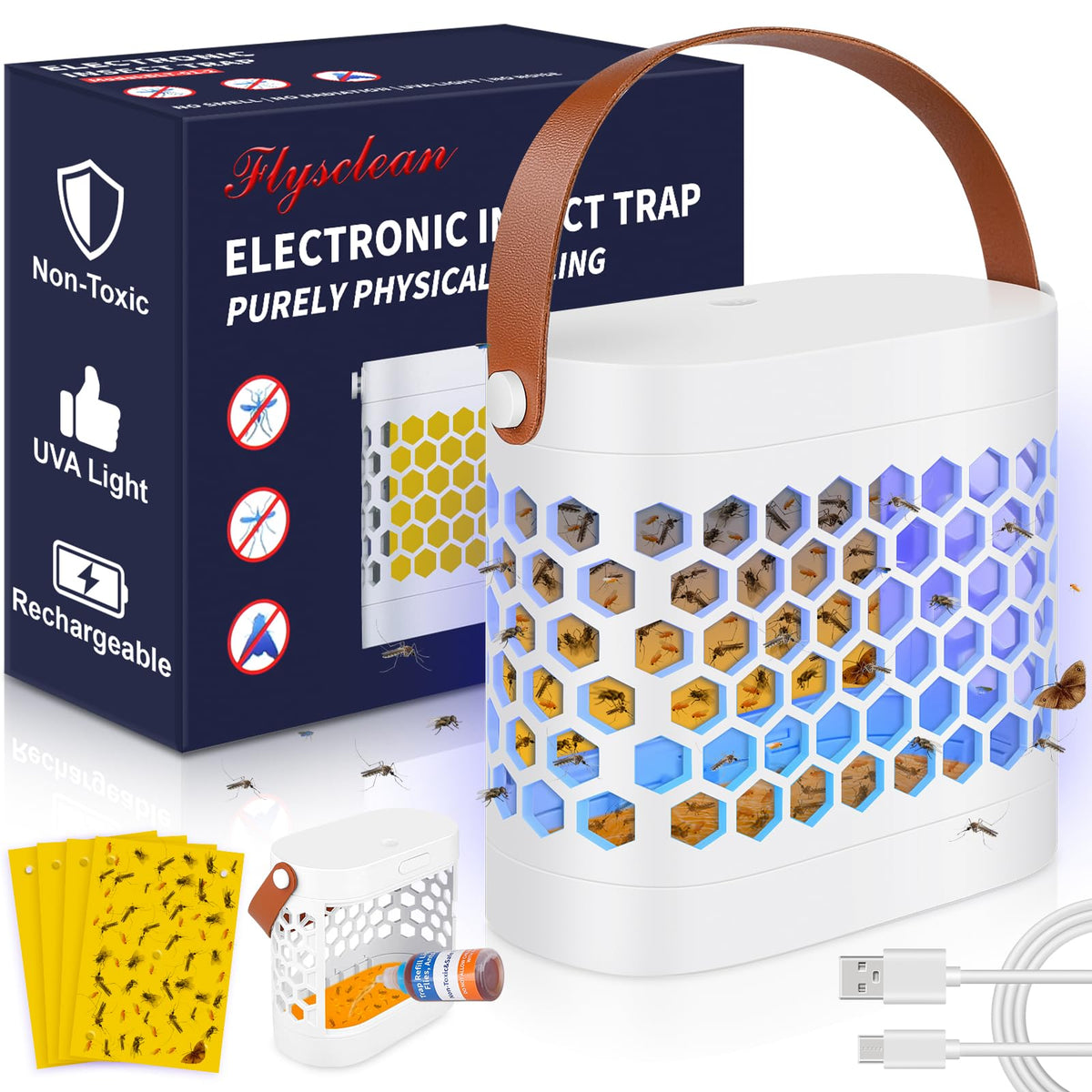 Flying Insect Trap, Upgrade Gnat Traps for House Indoor Outdoor, Recha