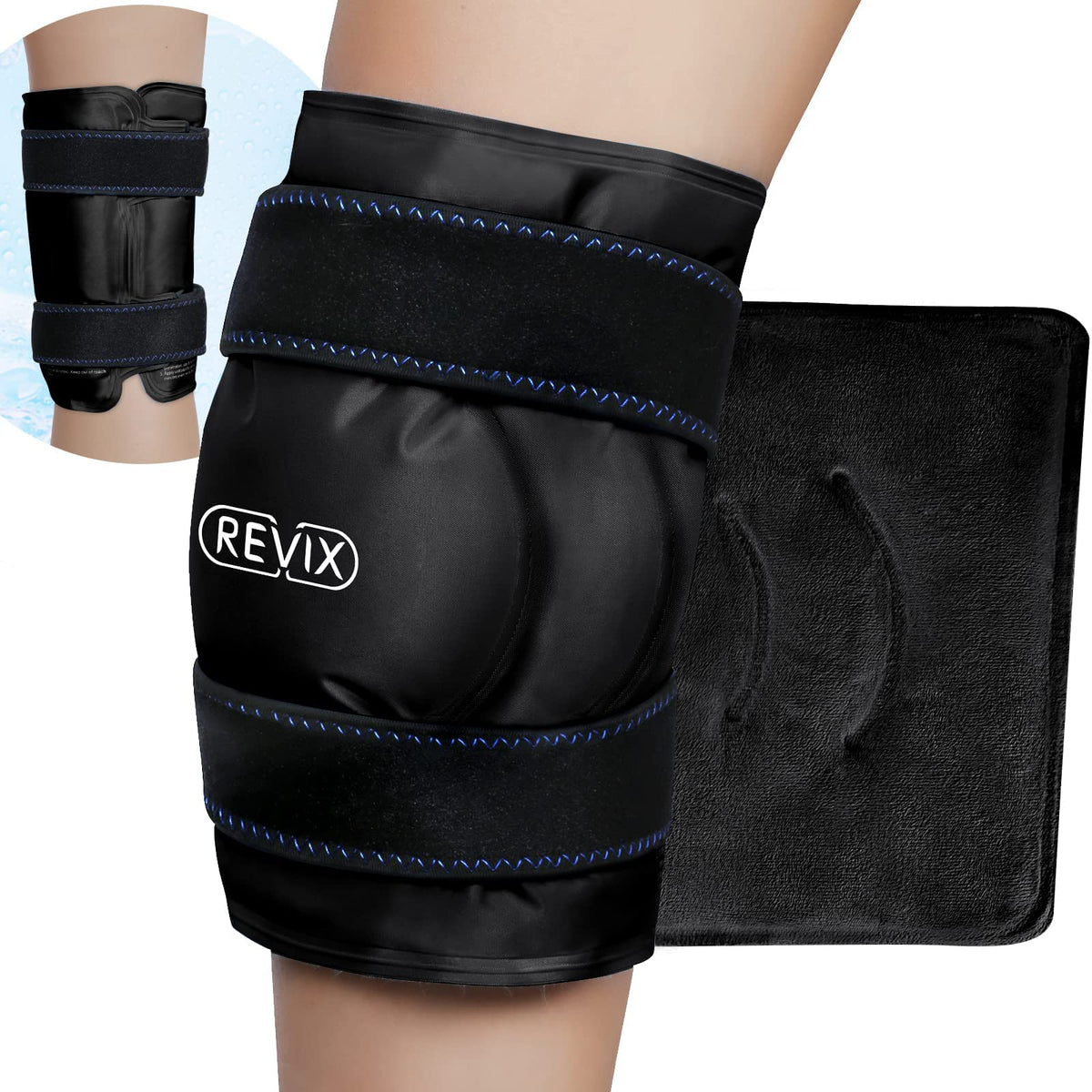 REVIX XL Ice Pack for Knee Replacement Surgery, Ice Knee Wrap with Col