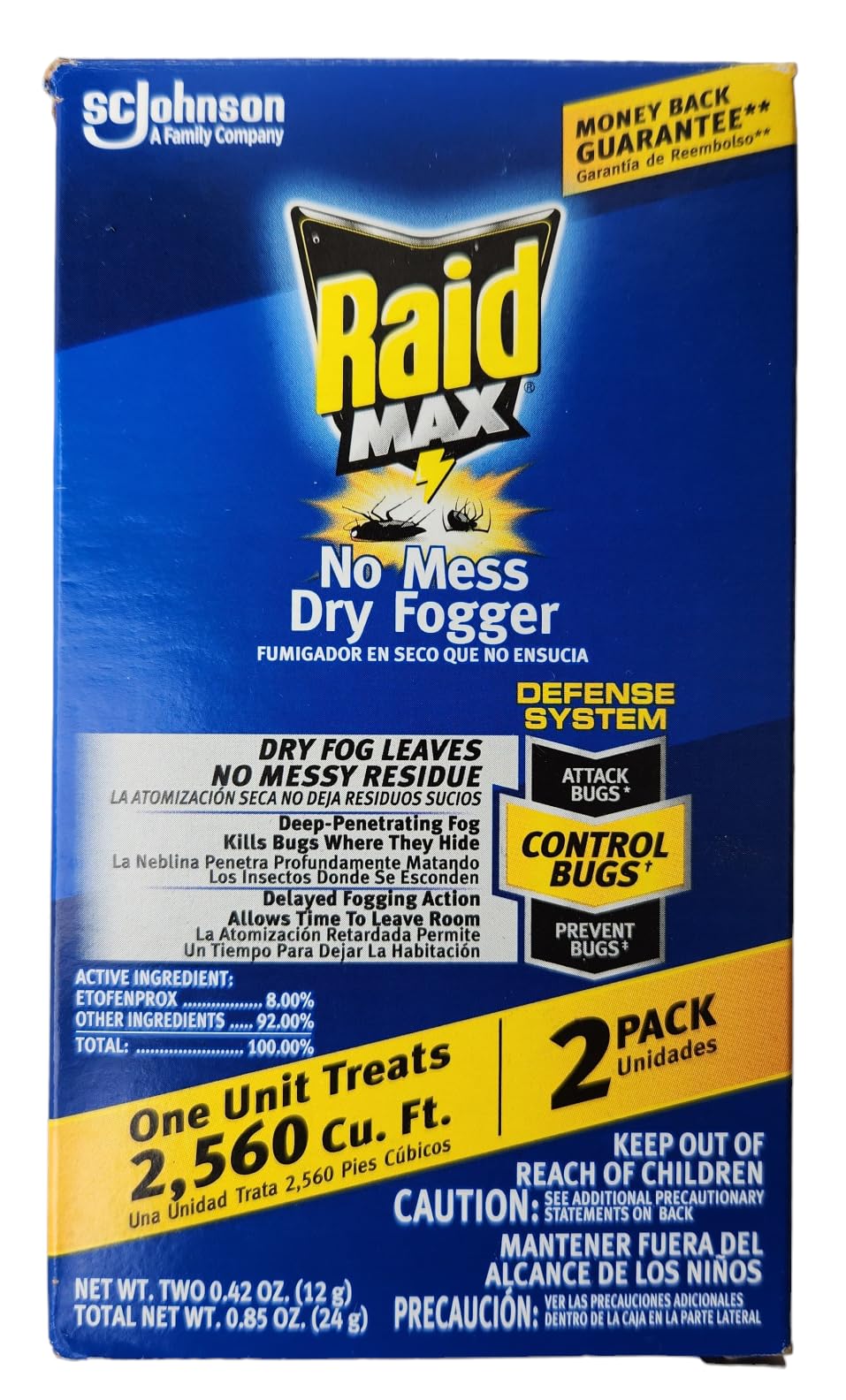 SC Johnson Raid Max No Mess Dry Fogger Roaches Bugs Ants Beetles Crick