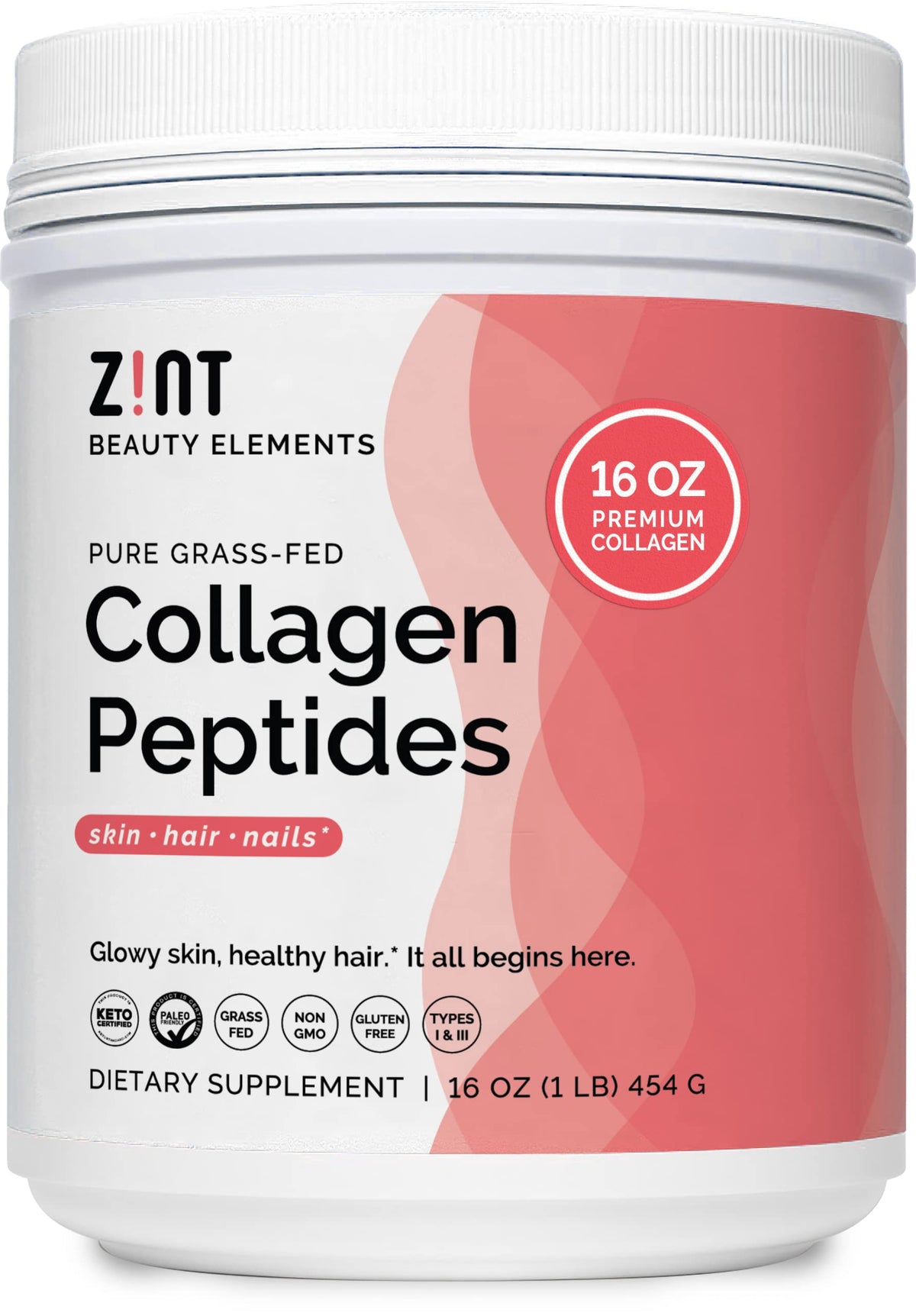Zint Collagen Peptides Powder (16 Ounce): Anti Aging Hydrolyzed Collag
