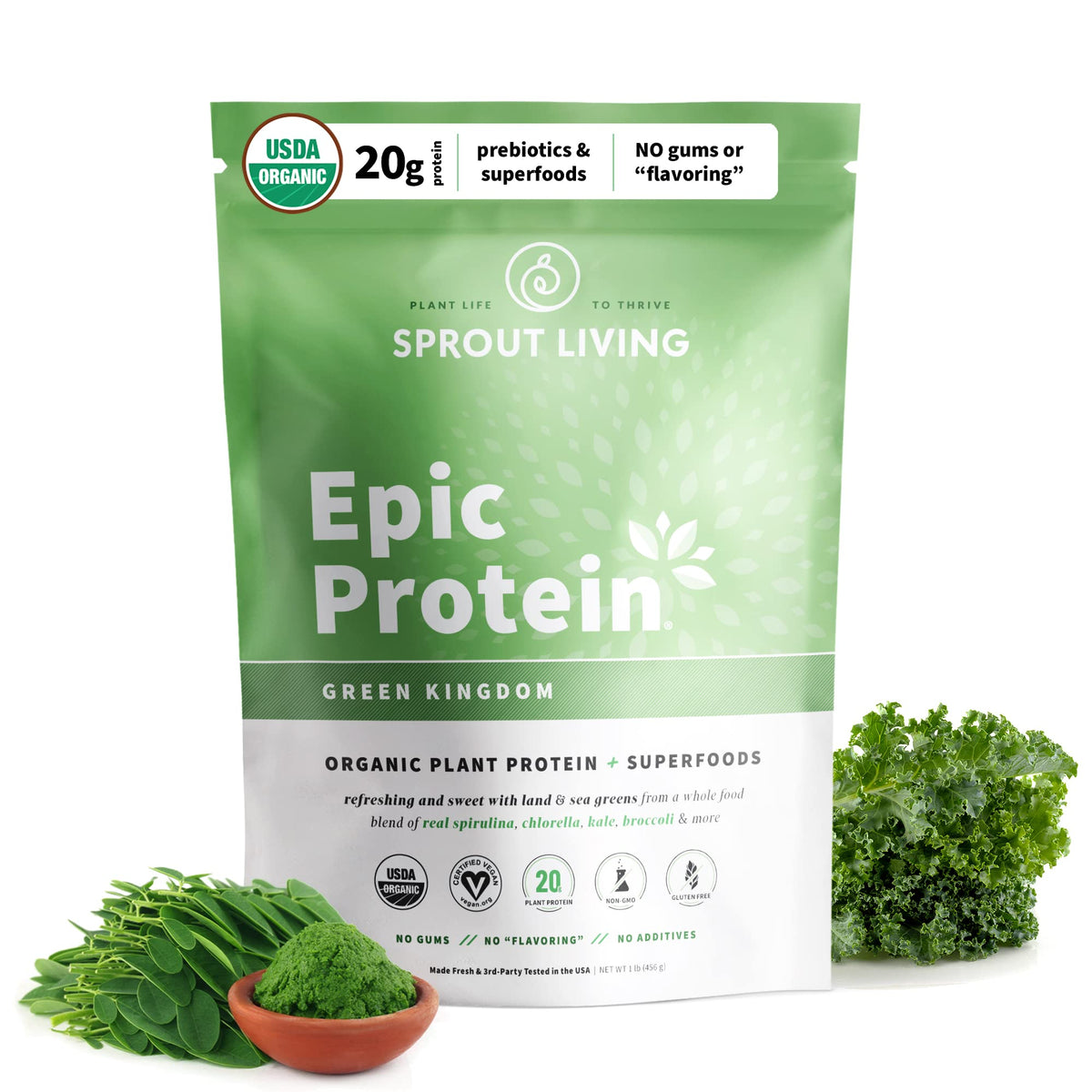 Sprout Living Epic Protein, Plant Based Protein & Superfoods Powder, G