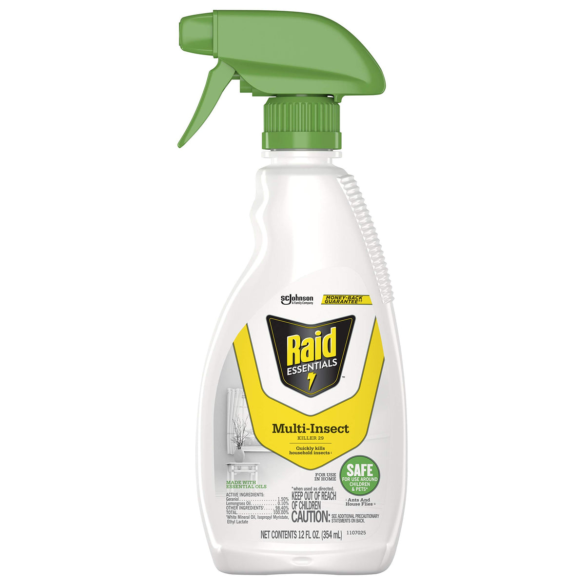 Raid Essentials Multi-Insect Killer Spray Bottle, Child & Pet Safe, fo
