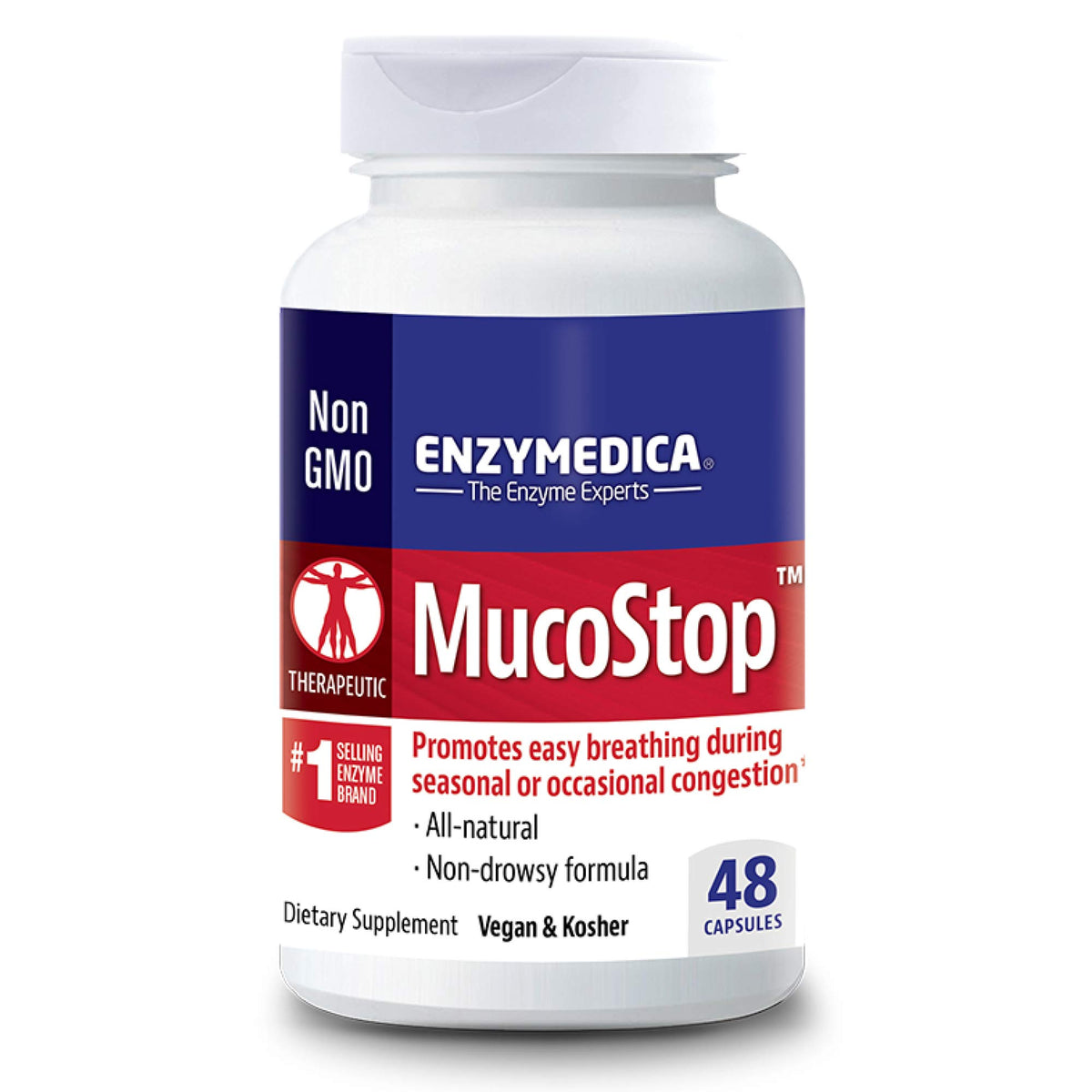 Enzymedica, MucoStop, Non-Drowsy Enzyme Support for Congestion Relief,