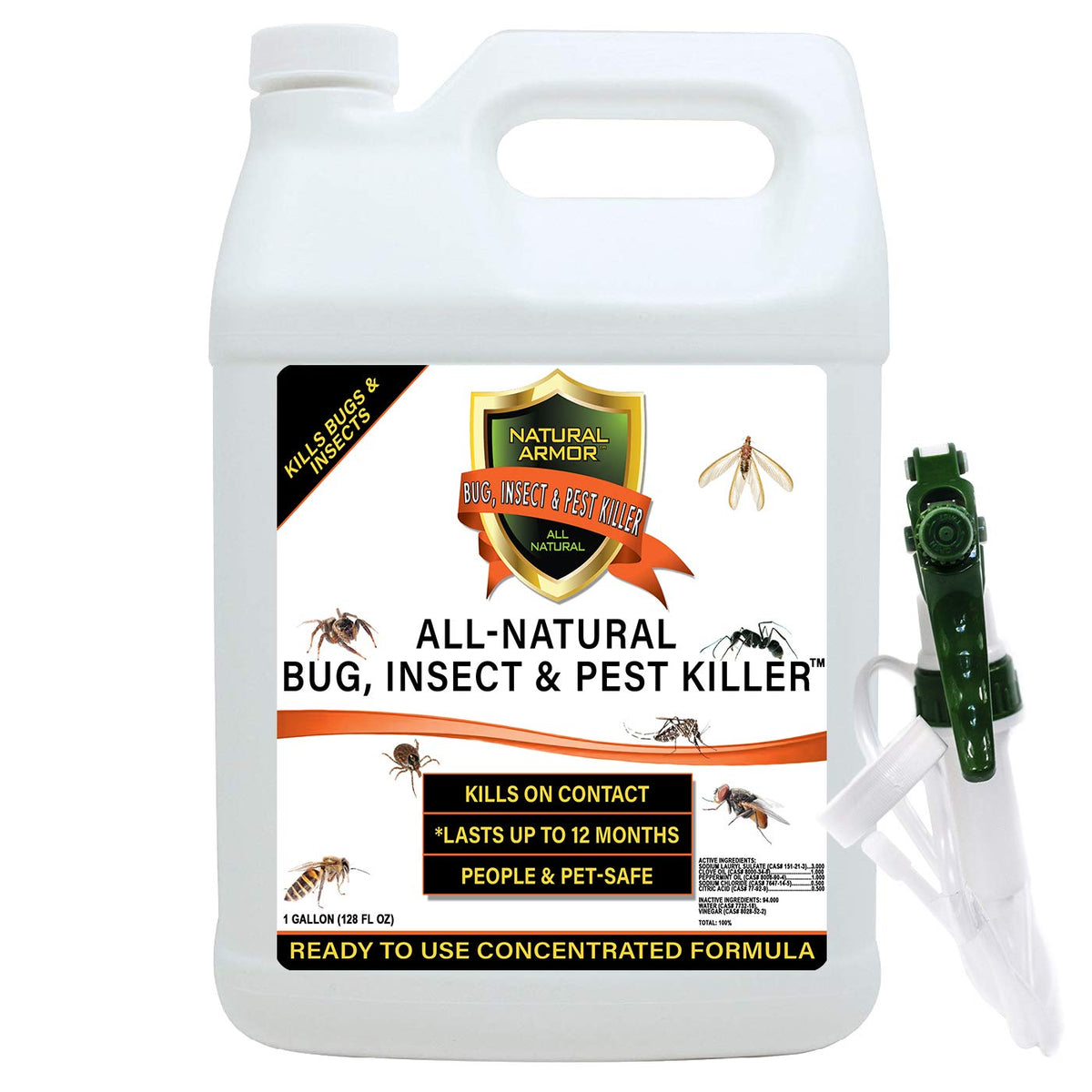 Natural Bug, Insect & Pest Killer & Control Including Fleas, Ticks, An
