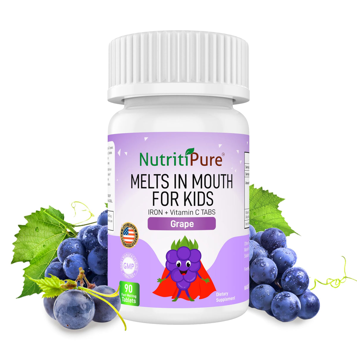 NutritiPure Kids Chewable Iron Supplement (Ferronyl®/Carbonyl Iron 9 m