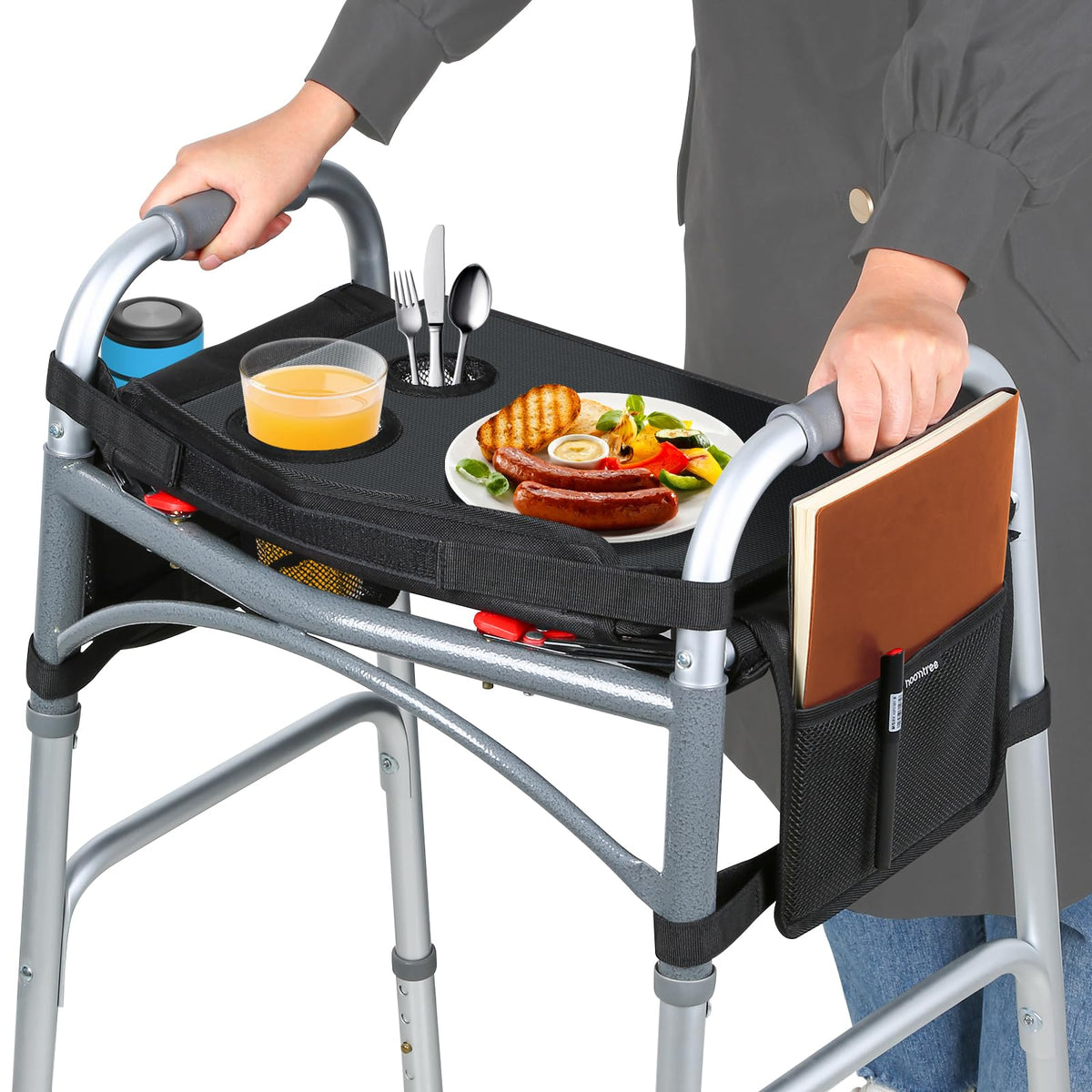 HOOMTREE Walker Tray for Folding Walker, Mobility Table Trays for Walk