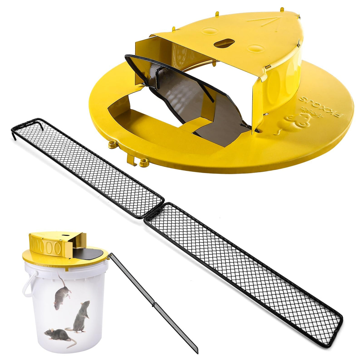 Bucket Lid Mouse Trap - Multi-Catch, Auto-Reset, Humane or Lethal Rat