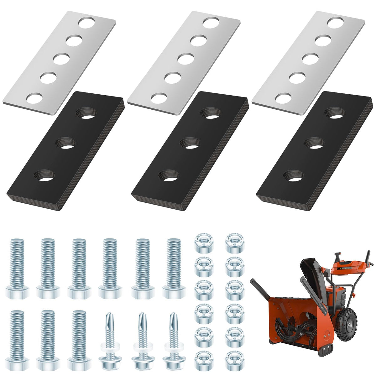 Snow Blower Impeller Modification Kit Universal 3/8" 3-Blade, for Modi ...