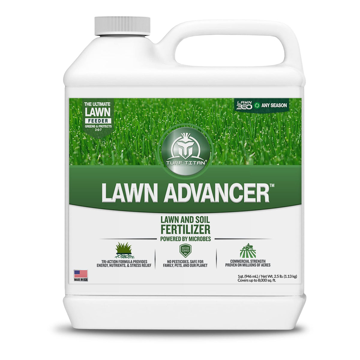 Turf Titan Lawn Advancer – Green Lawn Booster and Lawn Fertilizer (32