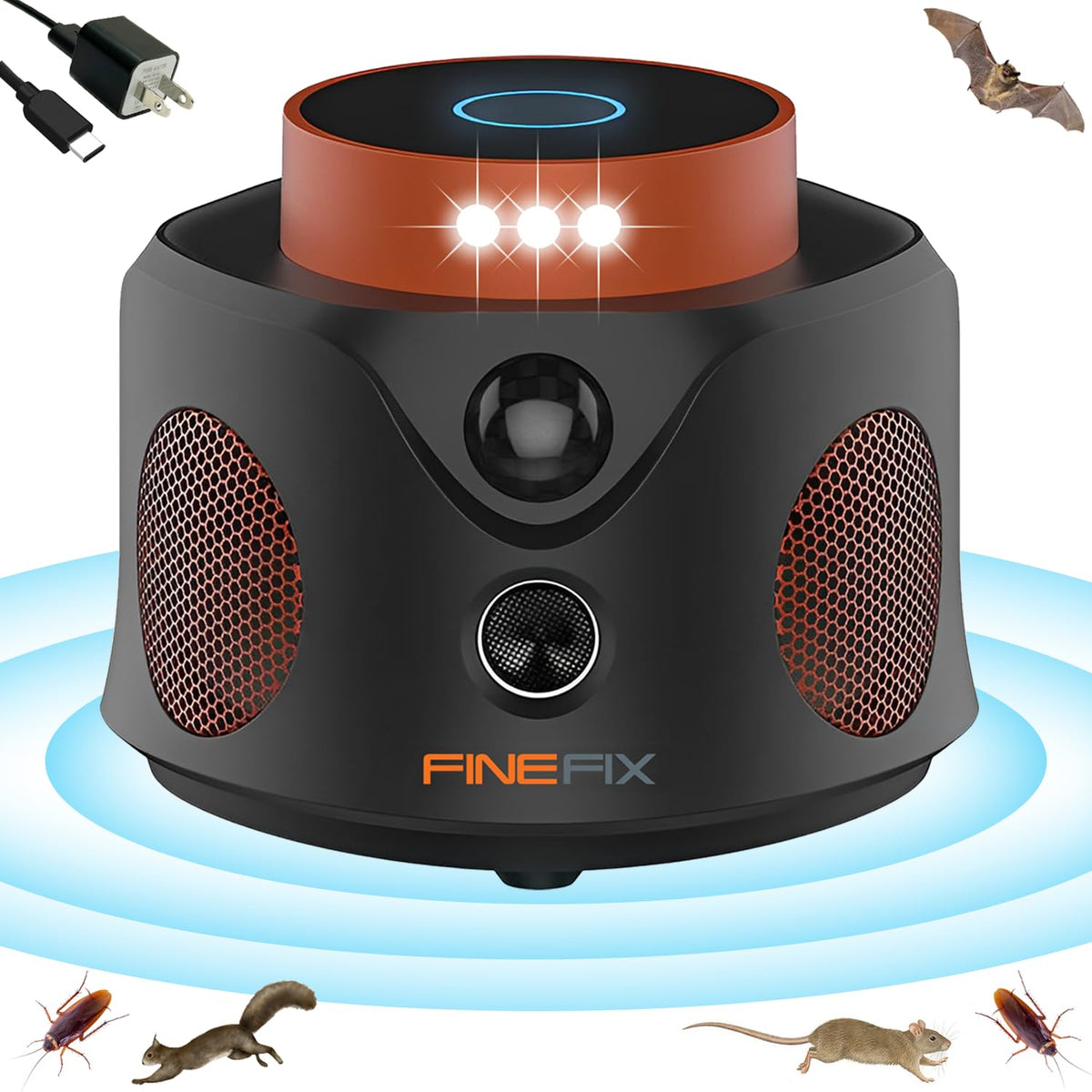 FINEFIX Mice Repellent Indoor 2024 UPGRADED Rodent Repellent Ultrasoni