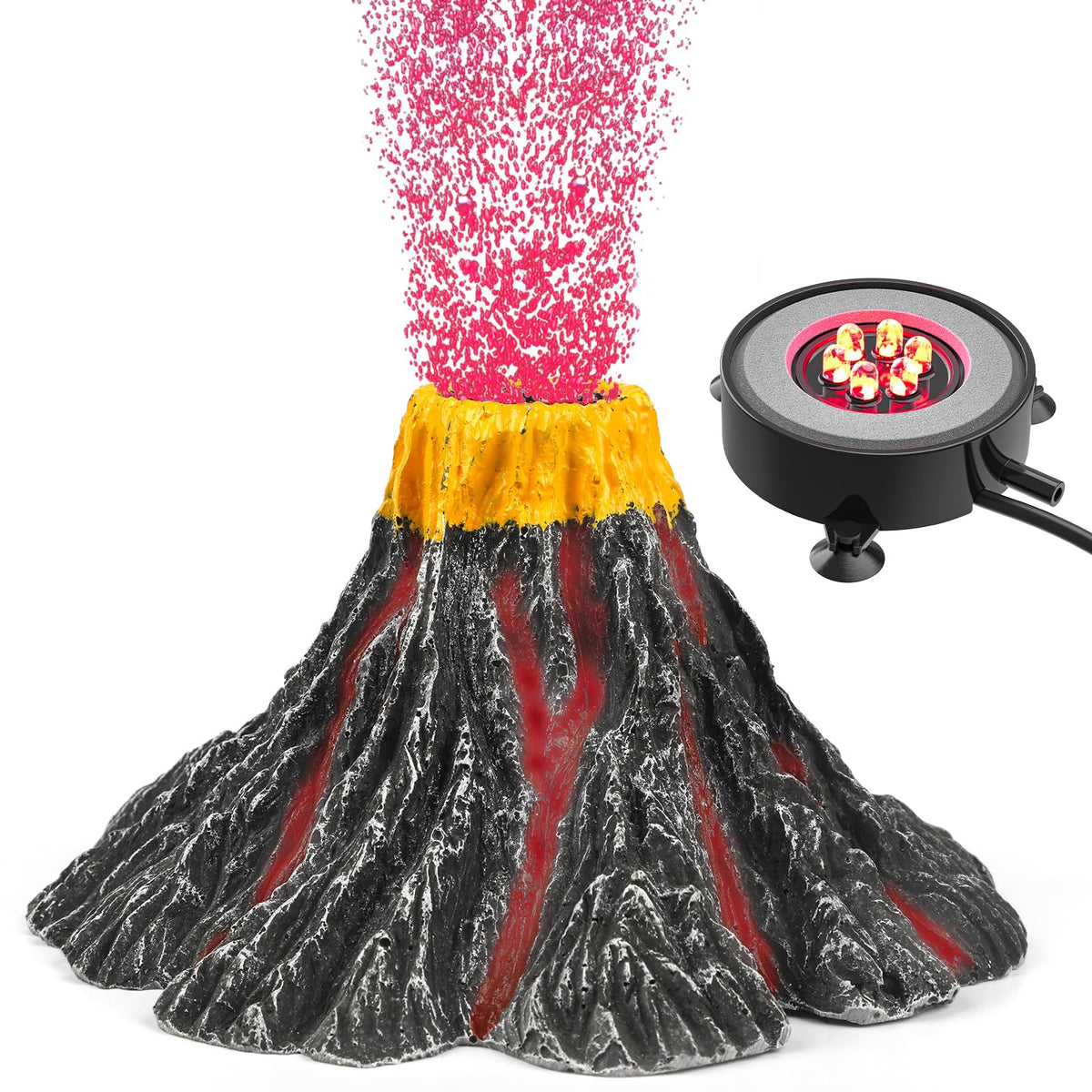 Uniclife Aquarium Volcano Ornament Kit Realistic Resin Volcanic Decora
