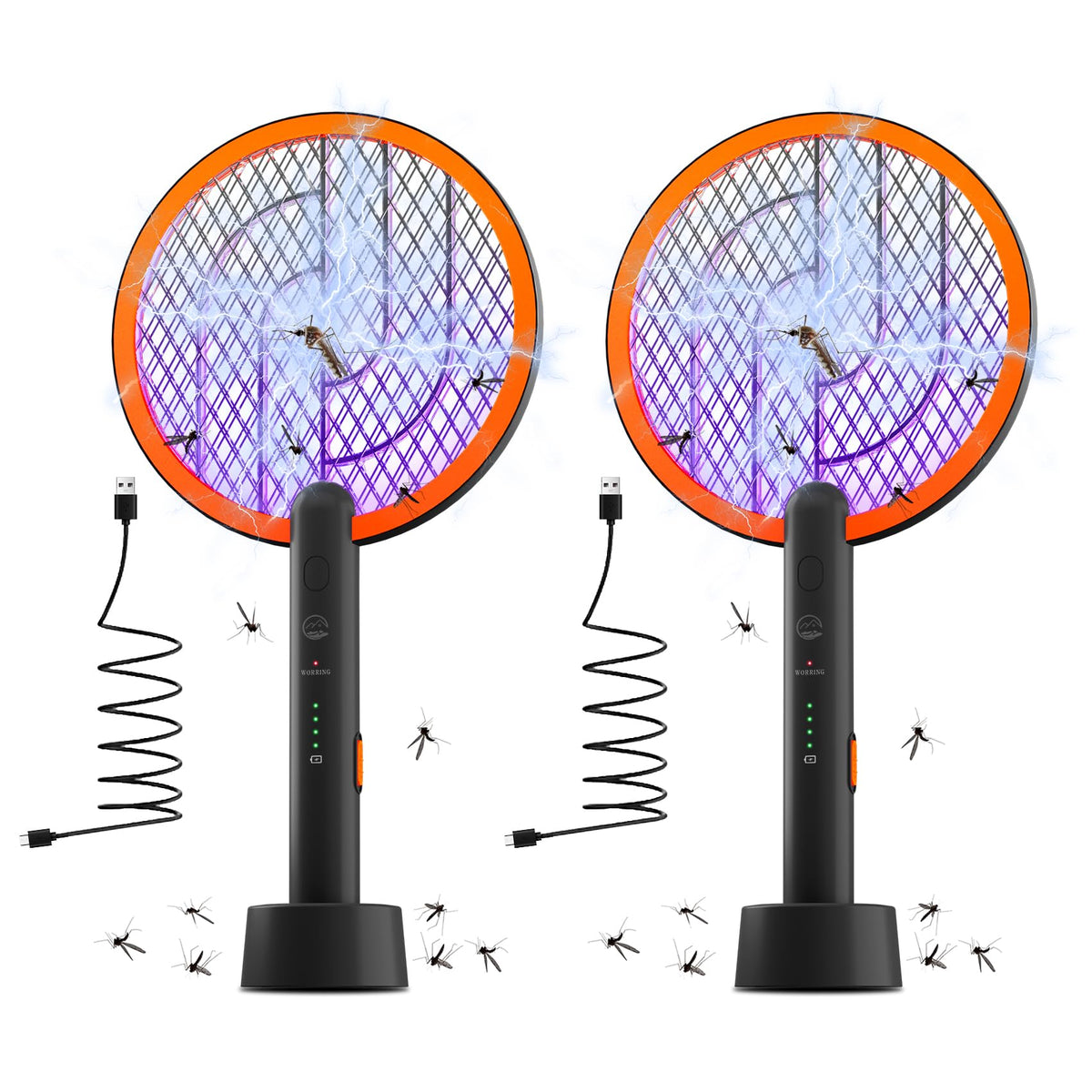 Electric Fly Swatter Racket, Mosiller 2 in 1 Smart Bug Zapper with USB