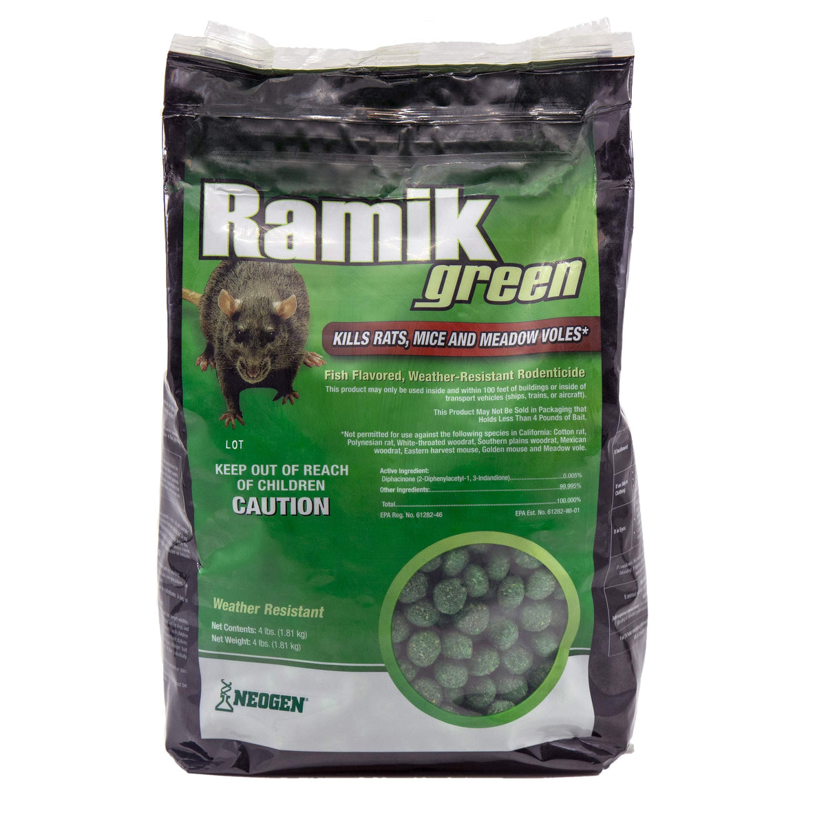 Neogen Ramik Green Fish Flavored Weather Resistant Rodenticide Nuggets