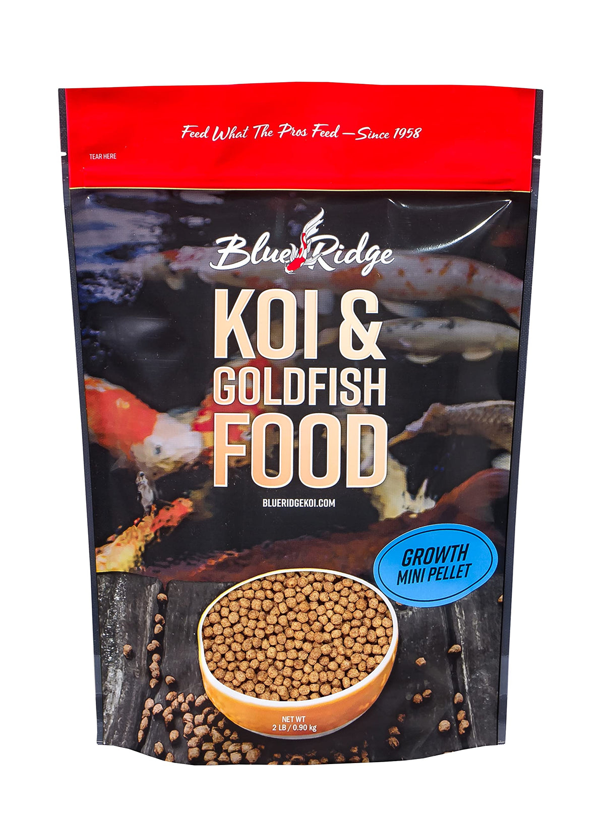 Blue Ridge Fish Food Pellets [2lb] Koi and Goldfish Growth Formula, Mi ...