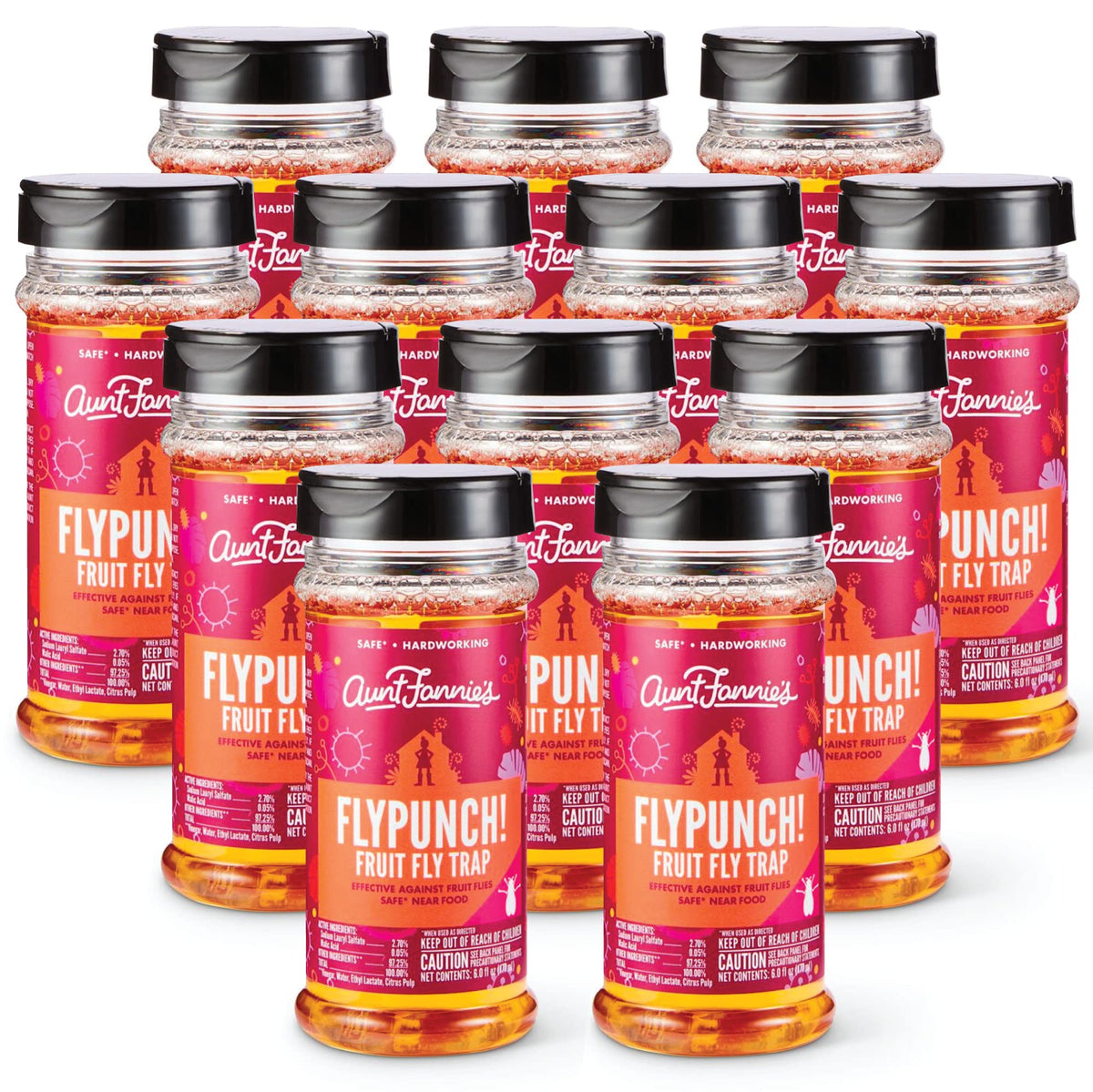 Aunt Fannie’s FlyPunch Fruit Fly Trap (12 Pack): for Indoor and Kitche