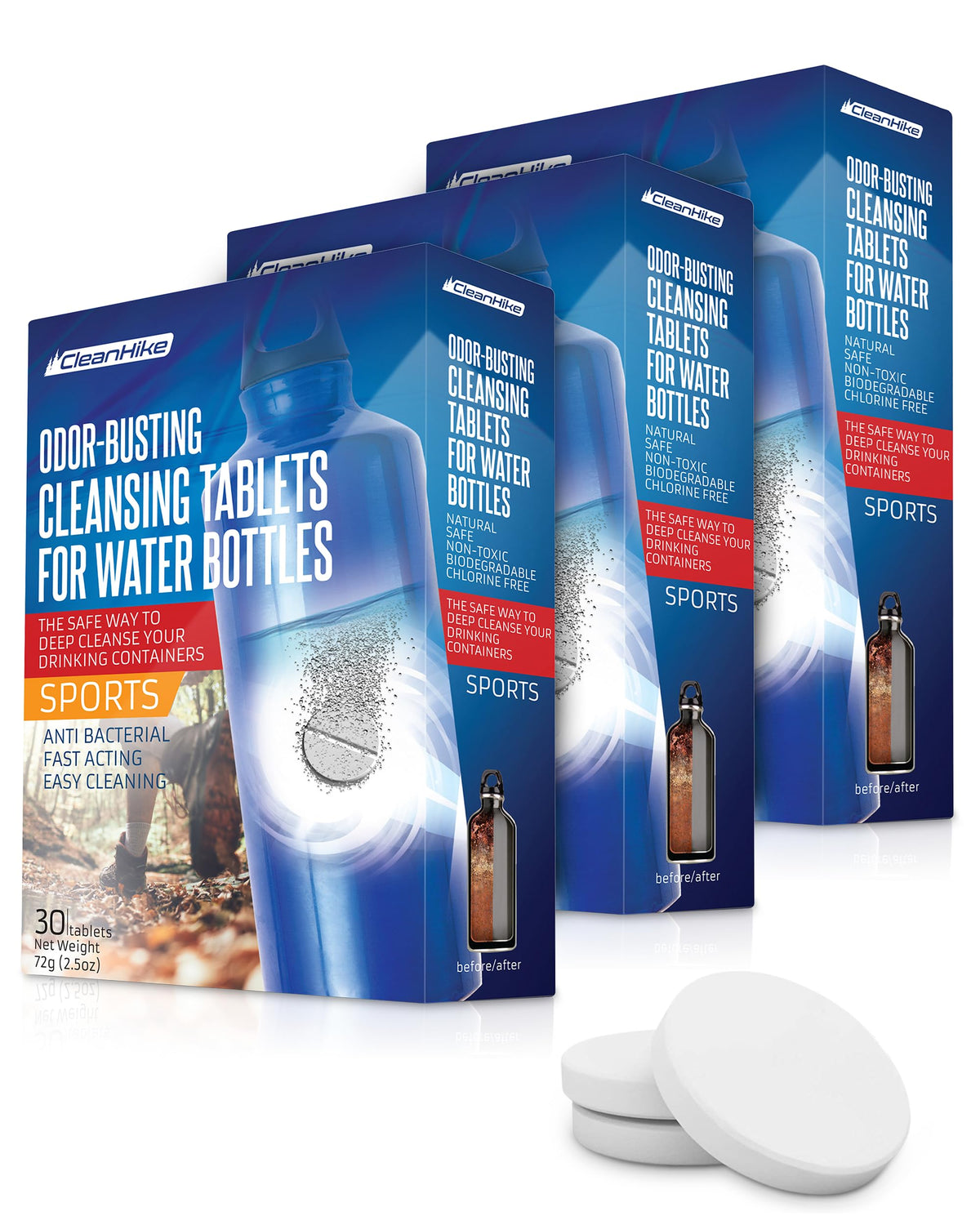 Tumbler Water Bottle Cleaning Tablets - (90 Tablets) All Natural Ingre