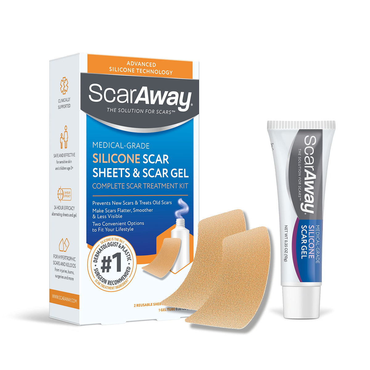 ScarAway Complete Scar Treatment Kit, Clinically Supported Scar Treatm