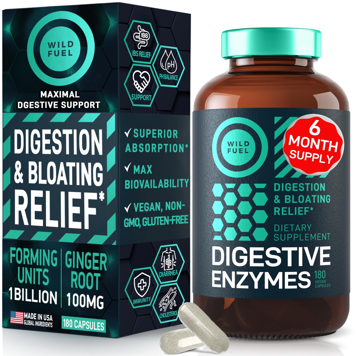 Digestive Enzymes with Probiotics and Prebiotics - Gut Health, Digesti ...