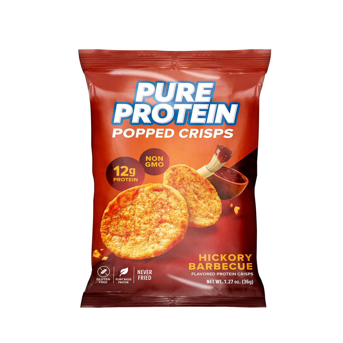 Pure Protein Popped Crisps, Hickory Barbeque, High Protein Snack, 12G ...