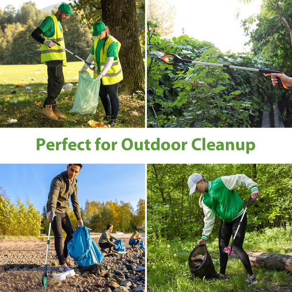 4 Pack Trash Picker Upper Grabber, 32" Foldable Trash Grabber Tool wit ...