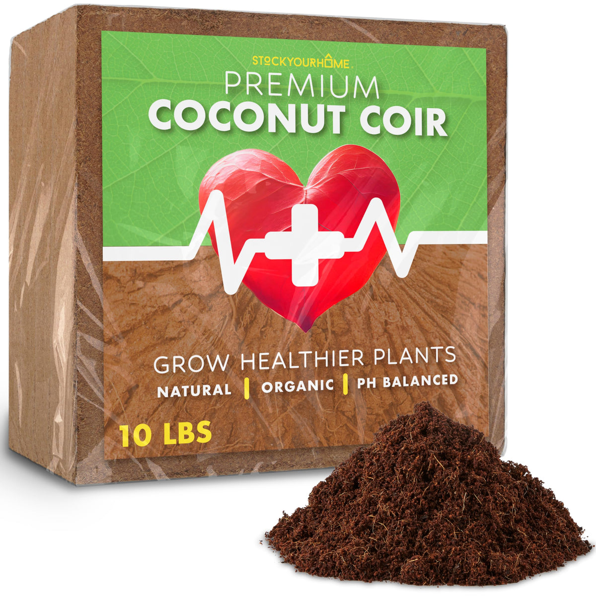 Stock Your Home Coconut Coir (10 lb), Organic Coco Coir for Plants, Ex